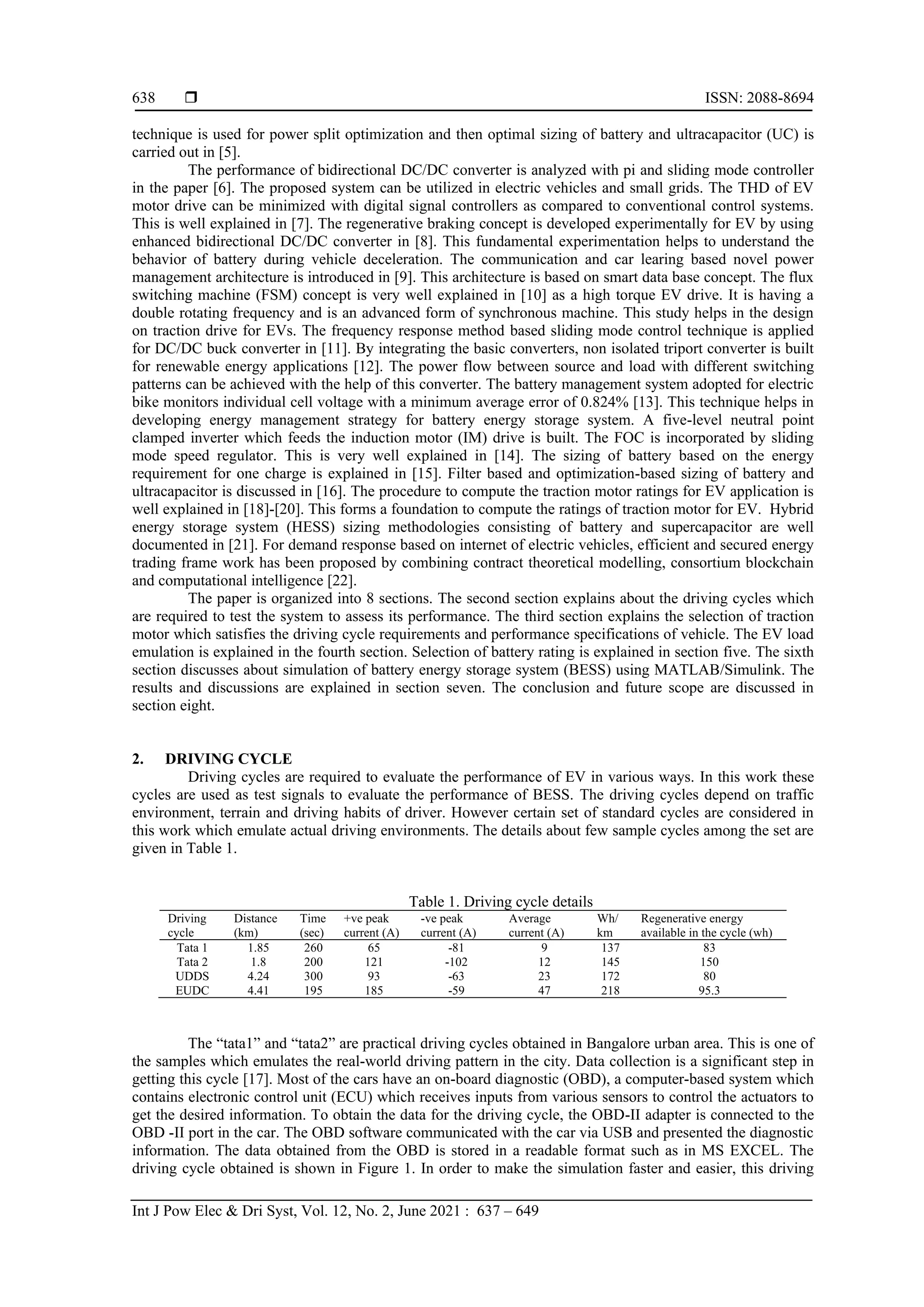 Driving cycle based battery rating selection and range analysis in EV applications | PDF