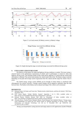 Driving cycle based battery rating selection and range analysis in EV ...
