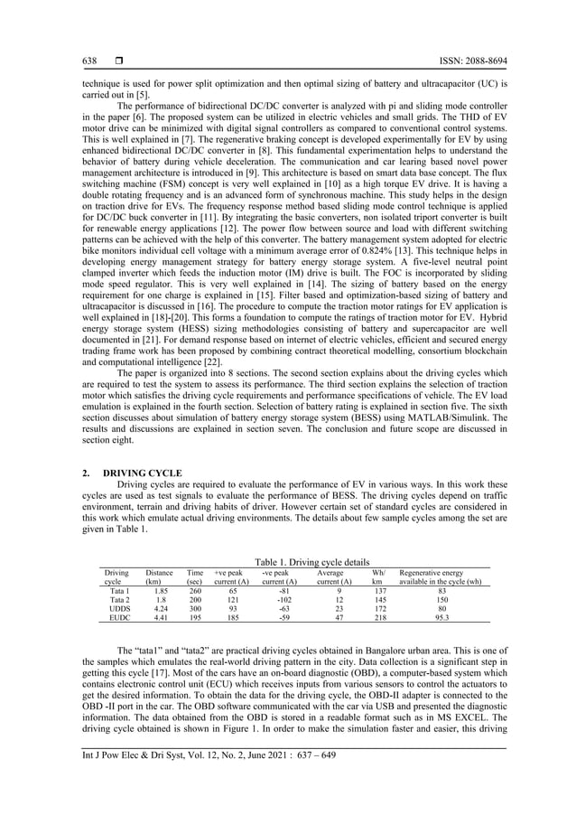 Driving cycle based battery rating selection and range analysis in EV ...