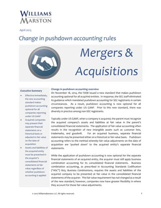 New Pushdown Accounting Rules | PDF