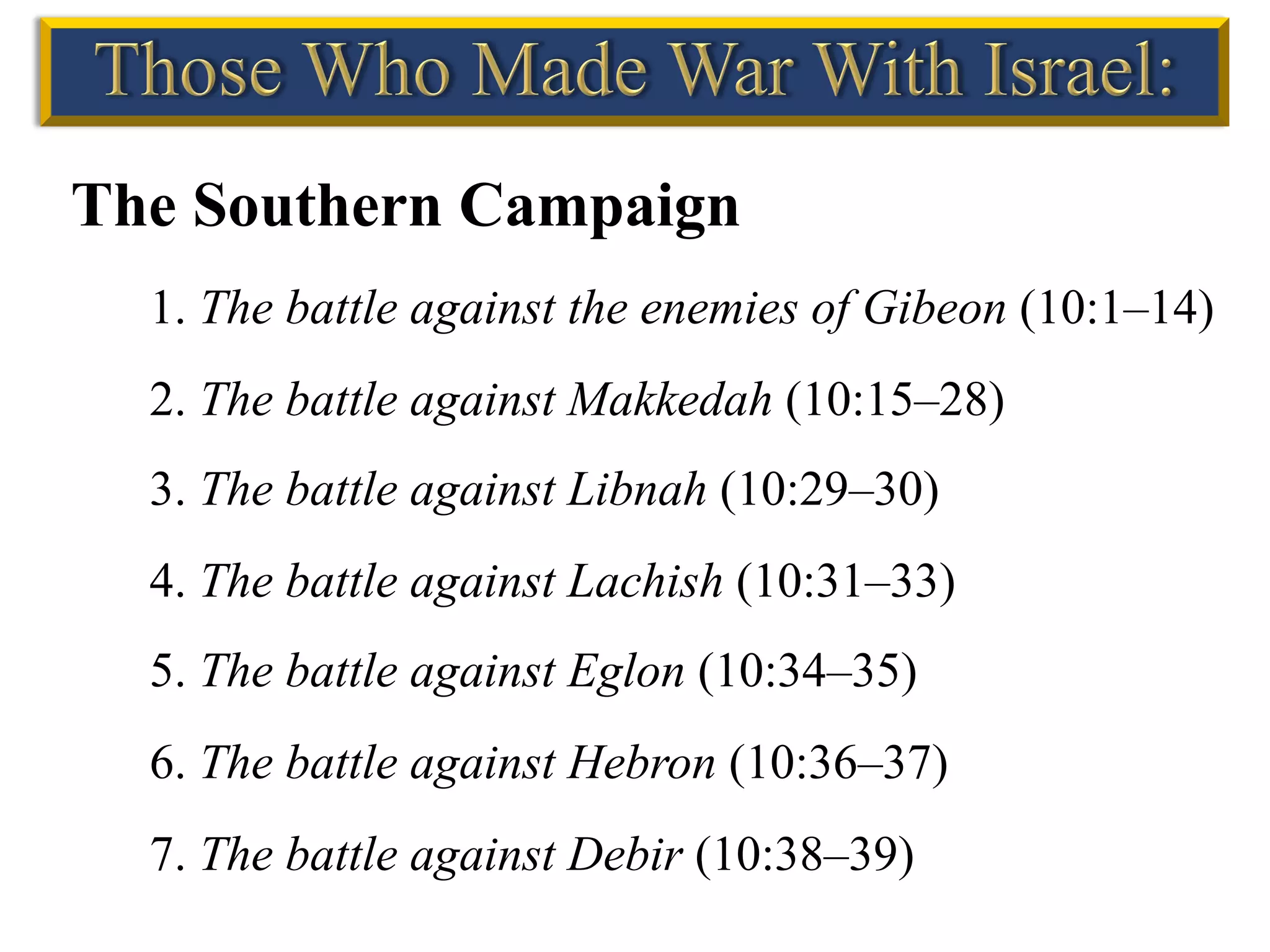 The God Who Fights for You - Joshua 10-12 | PDF