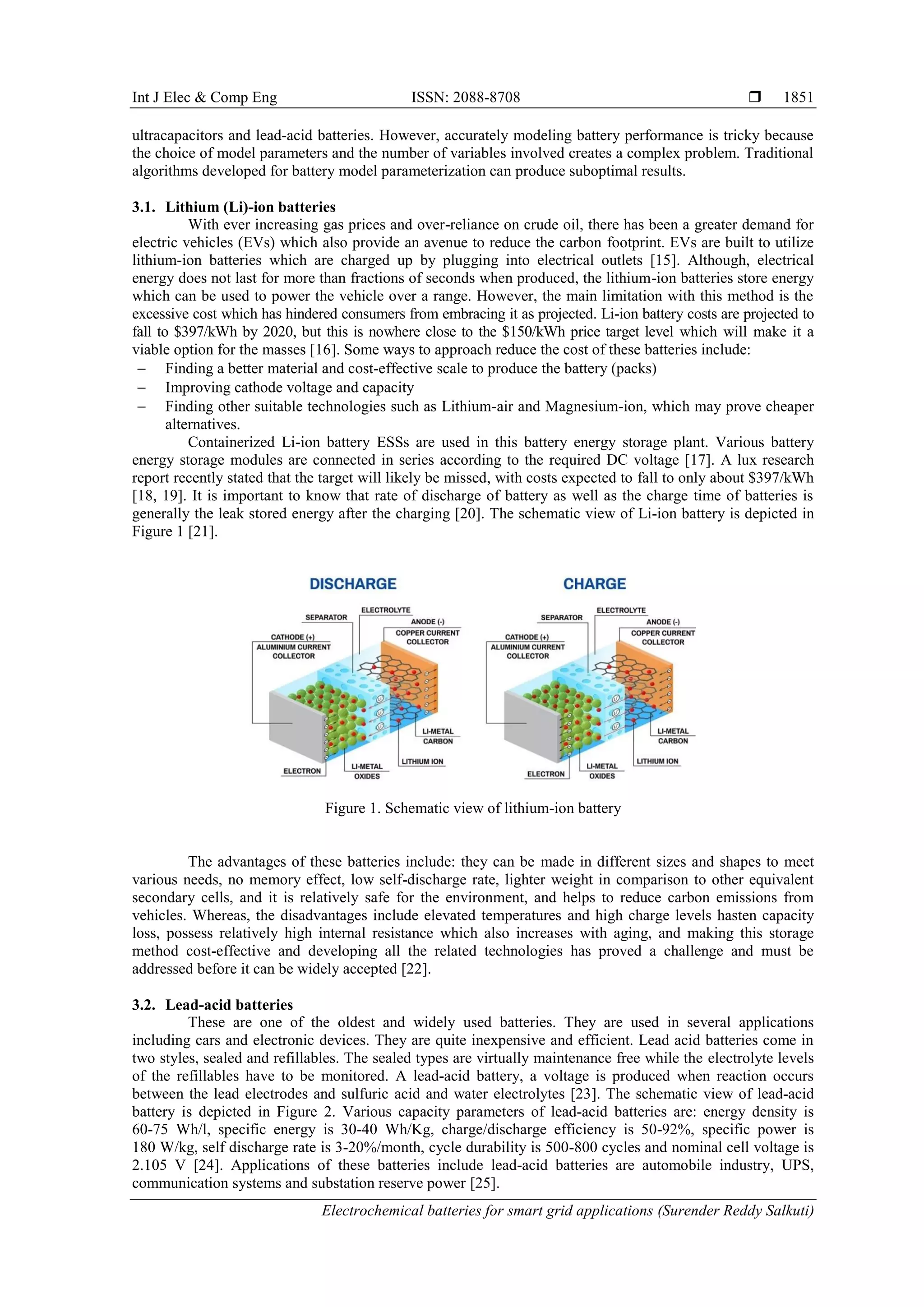 Electrochemical batteries for smart grid applications | PDF