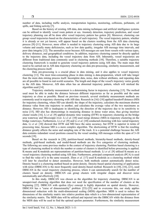 Automatic identification system-based trajectory clustering framework to identify vessel ...