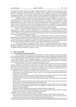 Strategies for improving the quality of community detection based on modularity optimization | PDF