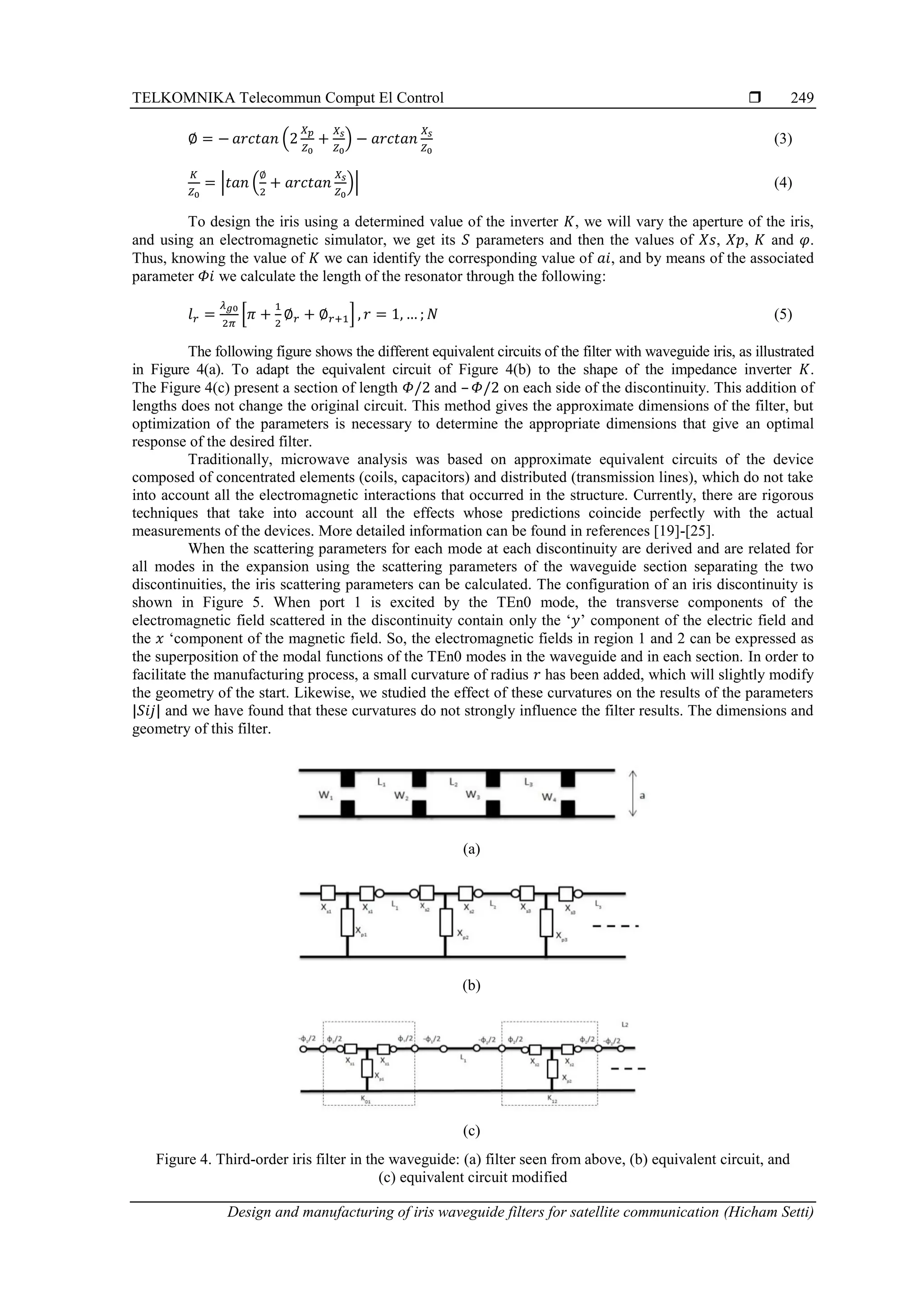 Design and manufacturing of iris waveguide filters for satellite communication | PDF