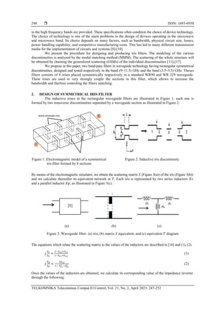 Design and manufacturing of iris waveguide filters for satellite ...
