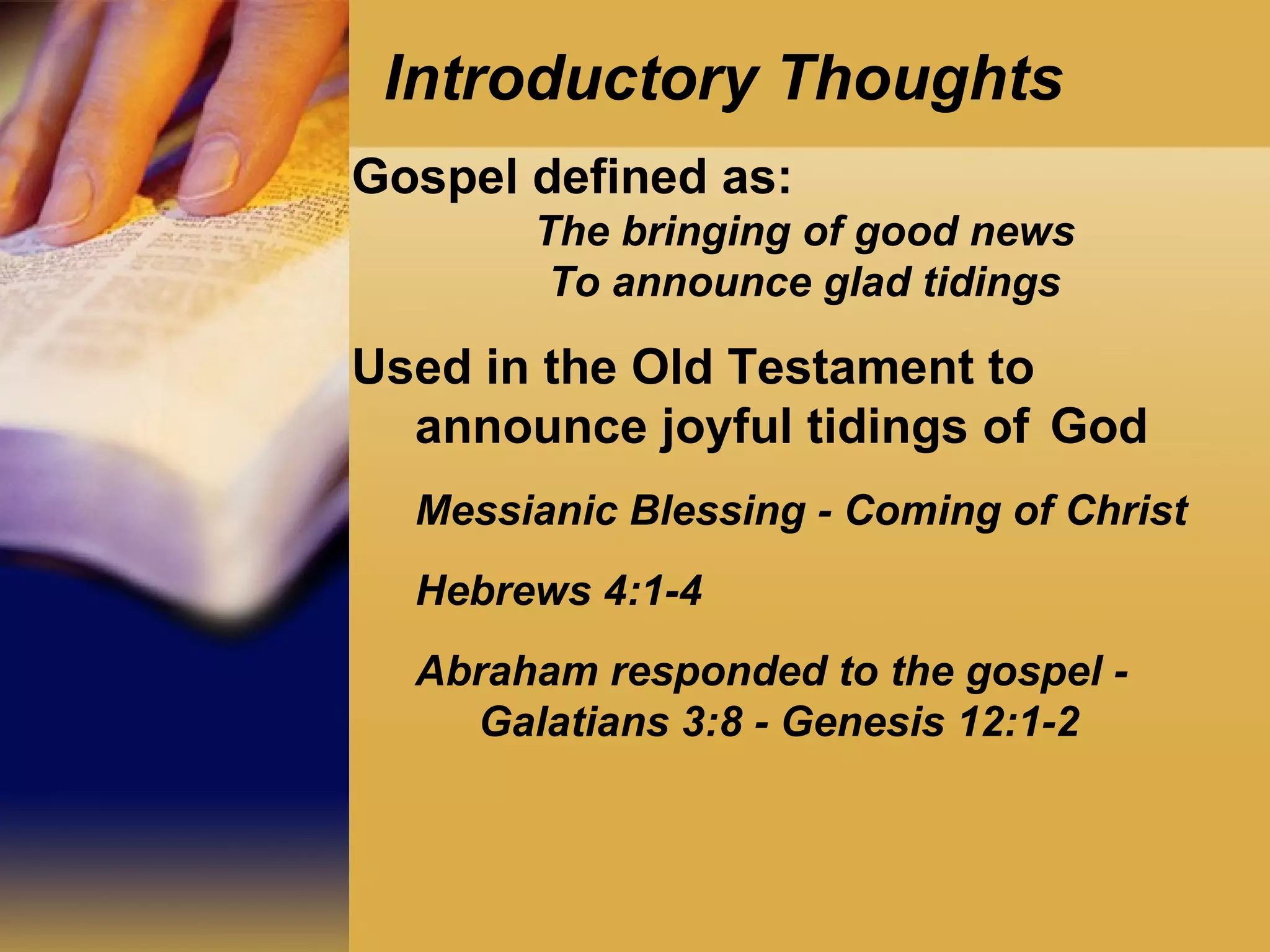 The Gospel in the Old Testament | PPT