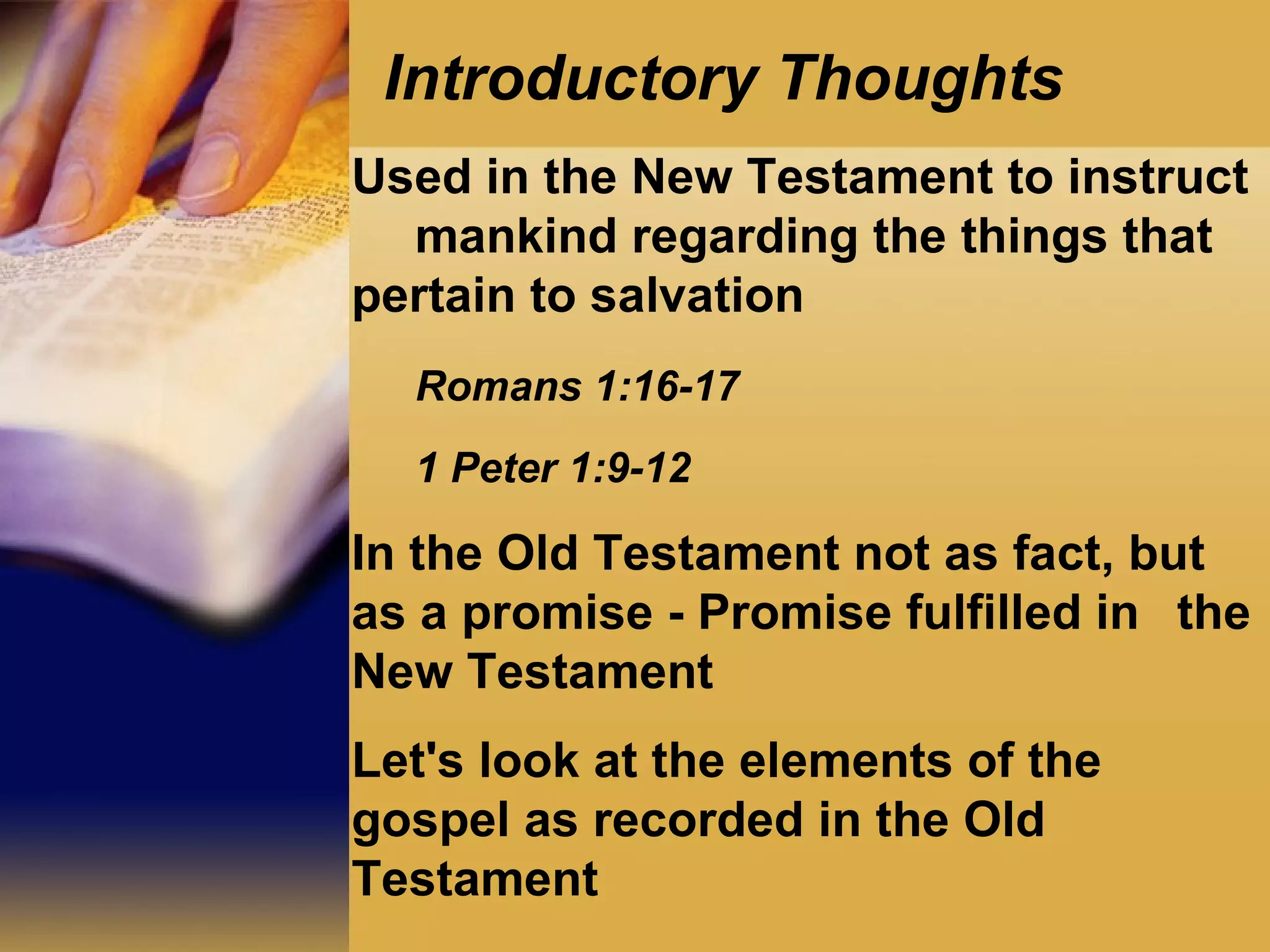 The Gospel in the Old Testament | PPT