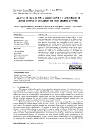 Analysis of SiC and SiC-Cascode MOSFET in the design of power ...