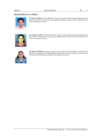 Modified Single Stage AC-AC Converter | PDF