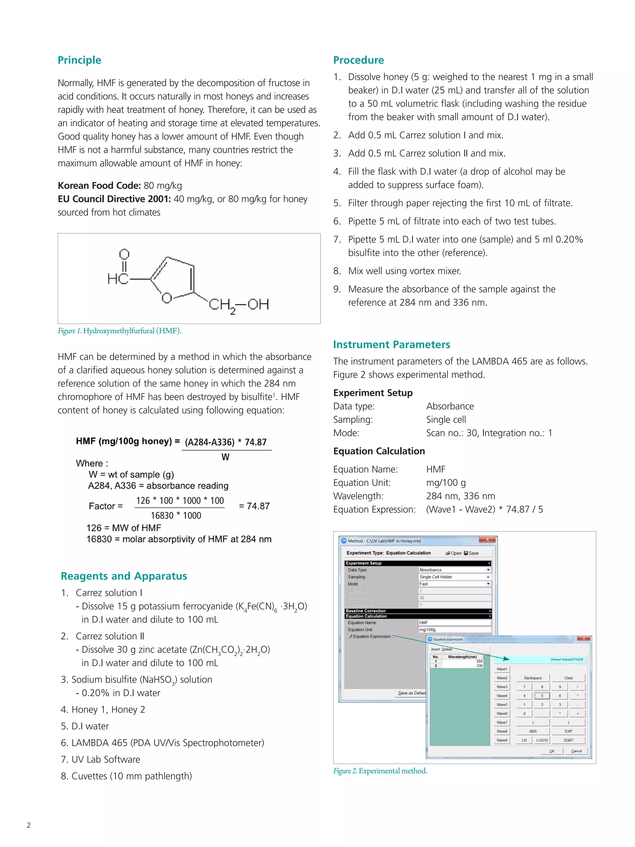 Determination of Hydroxymethylfurfural (HMF) in Honey | PDF