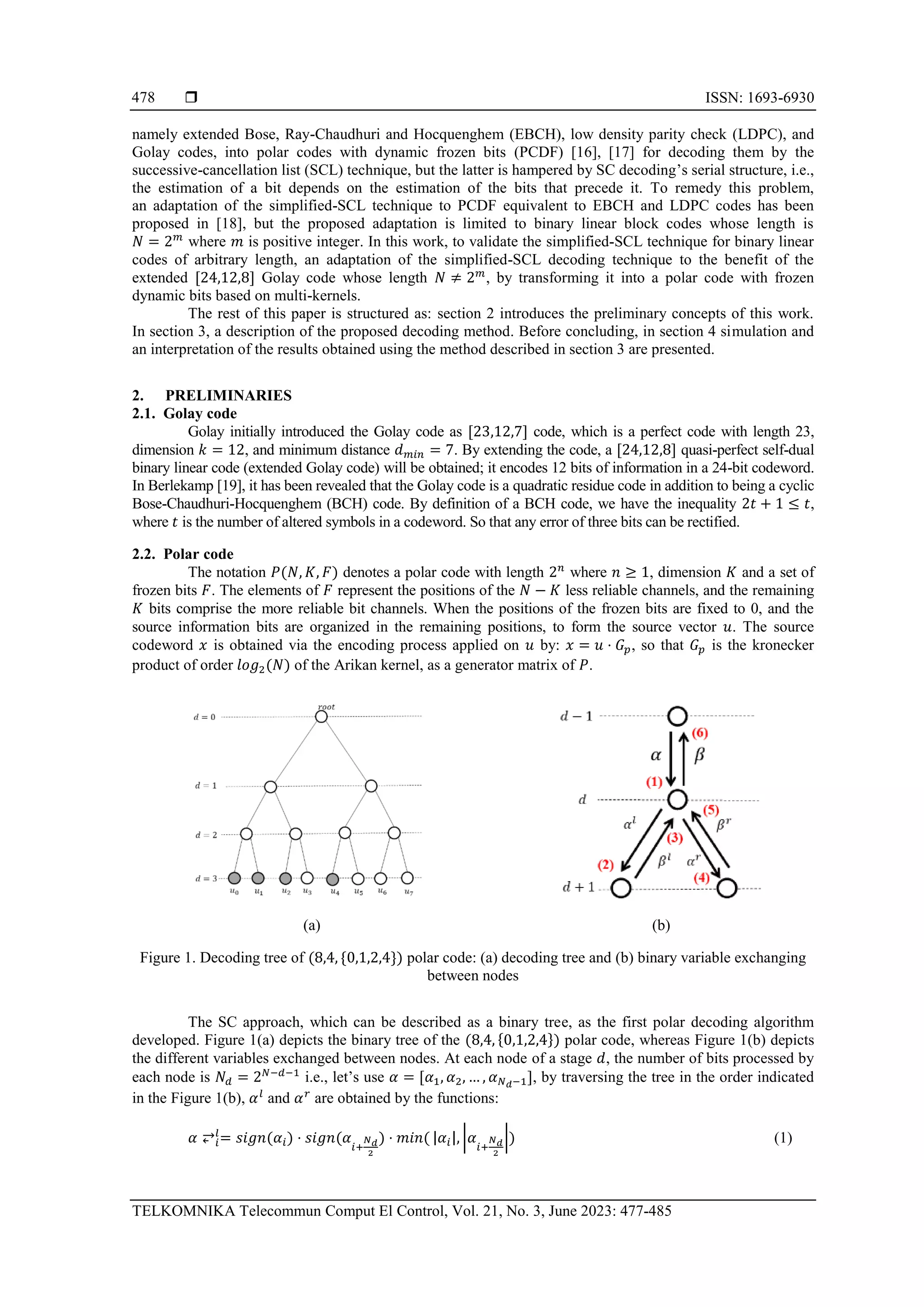 Decoding of the extended Golay code by the simplified successive-cancellation list decoder ...