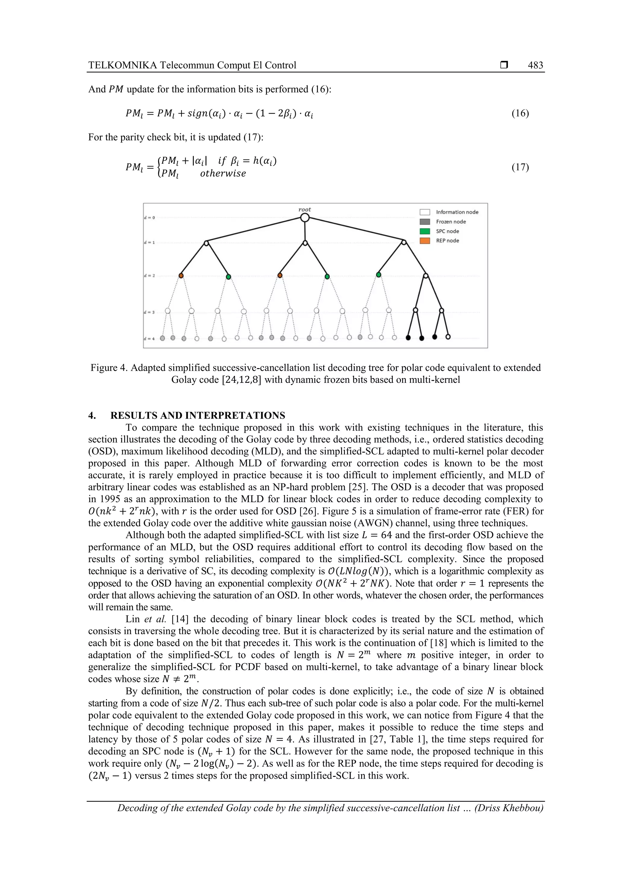 Decoding of the extended Golay code by the simplified successive-cancellation list decoder ...