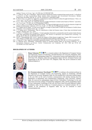 Review of image processing and artificial intelligence methodologies for apple leaf disease ...
