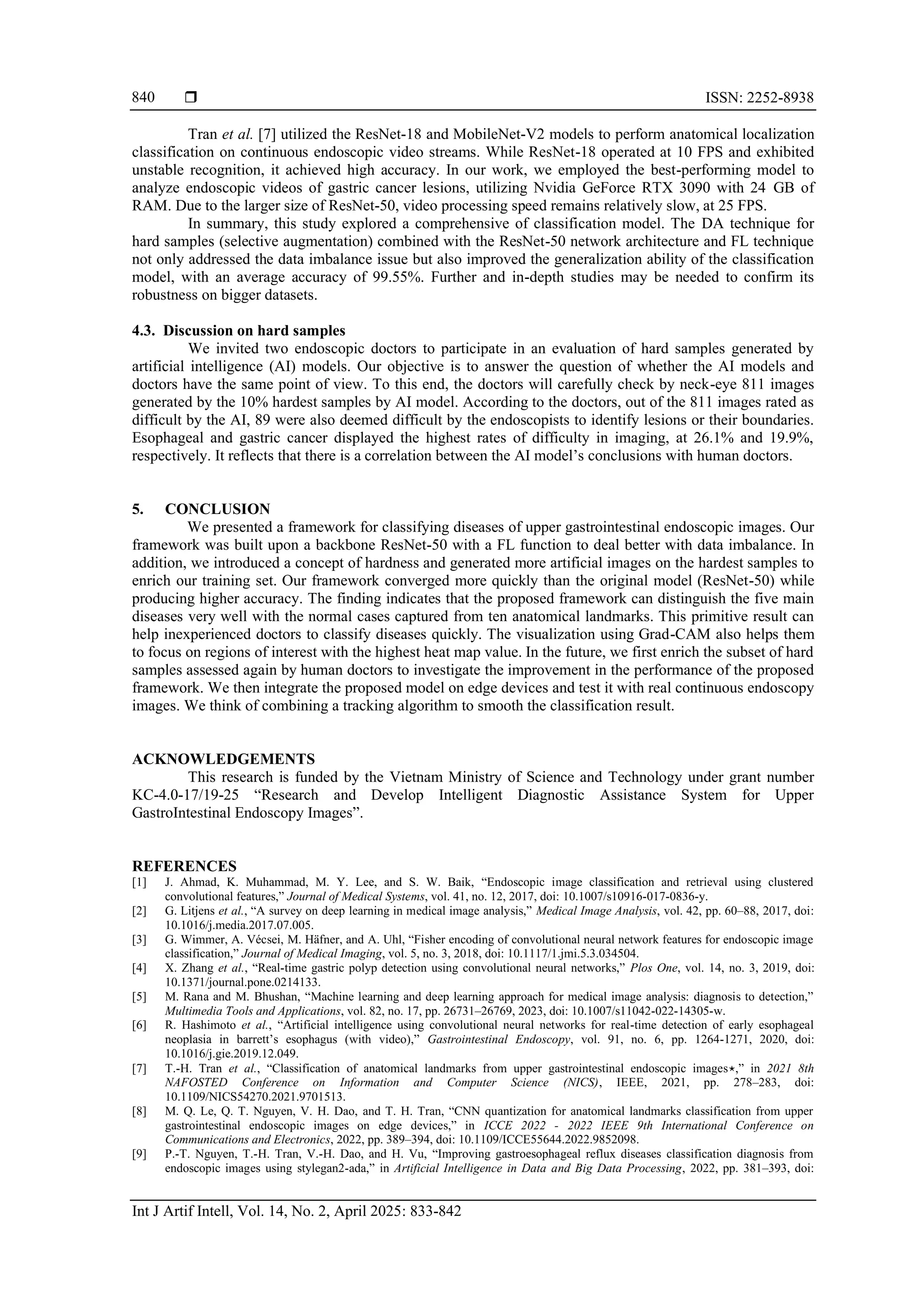 Classification of upper gastrointestinal tract diseases using ...
