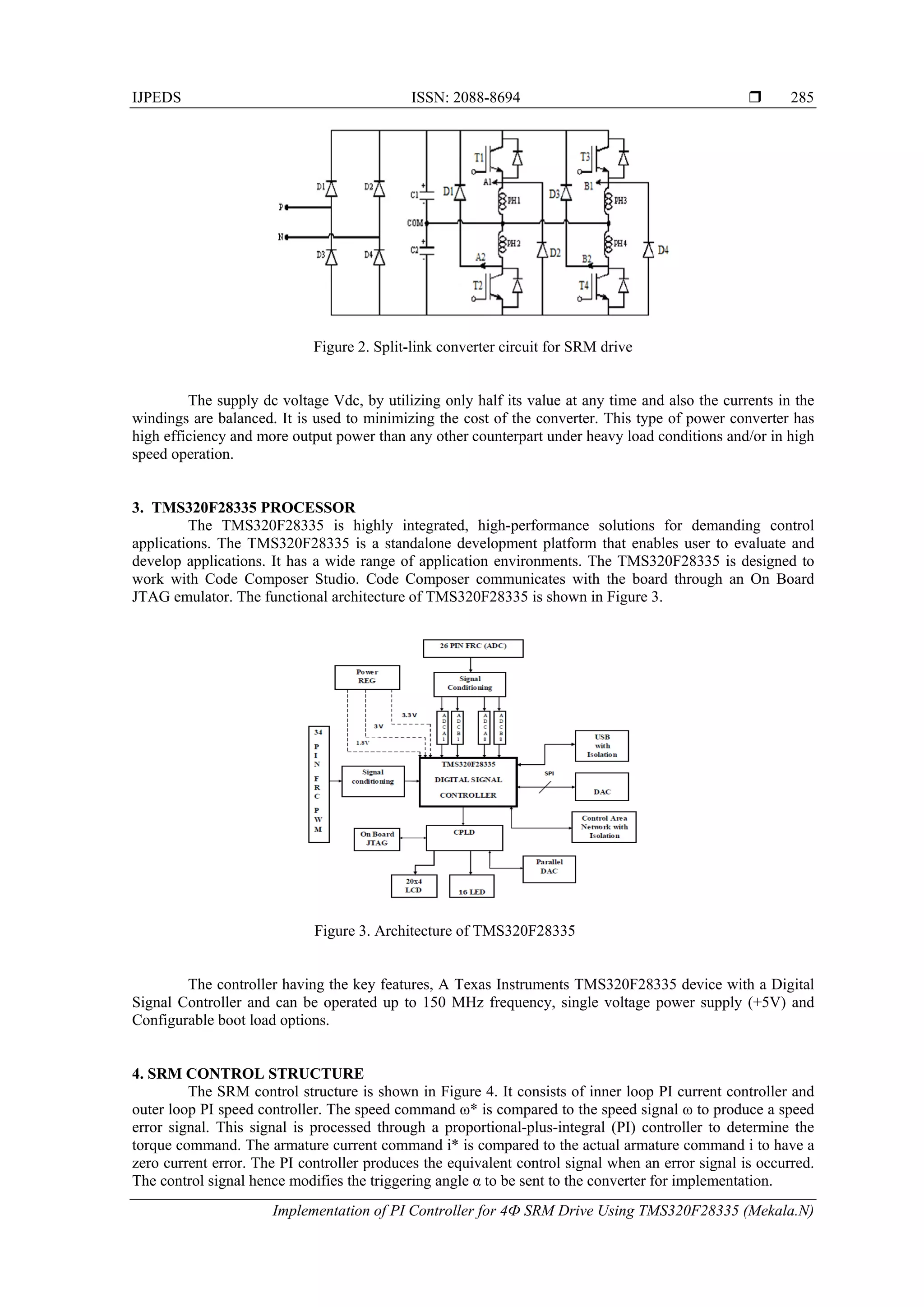 Implementation of PI Controller for 4Ф SRM Drive Using TMS320F28335 | PDF