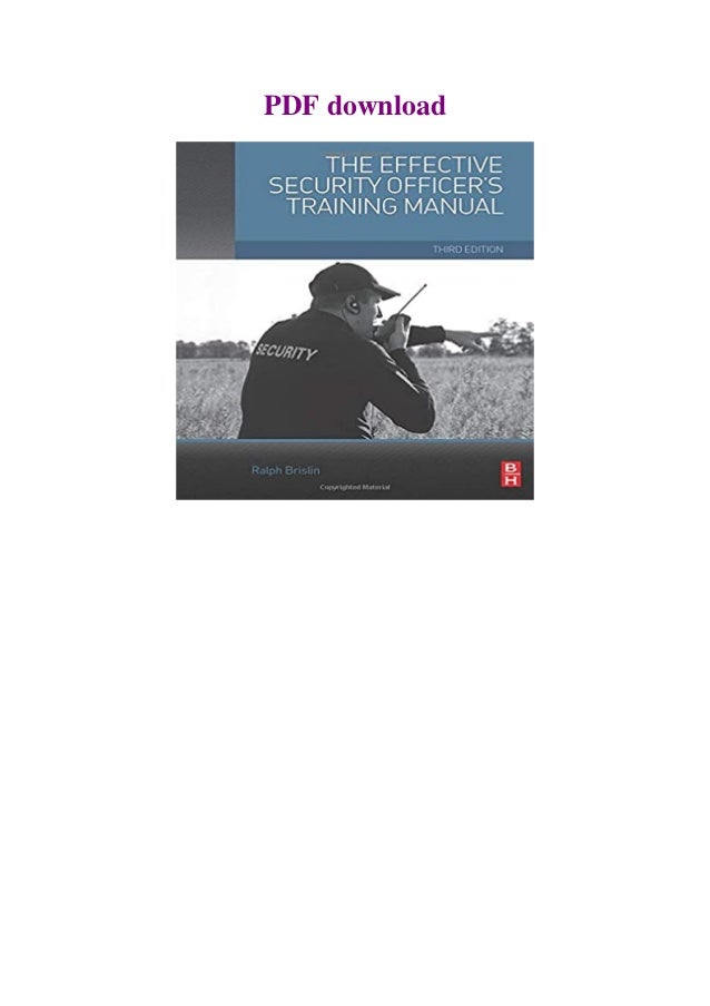 the effective security officers training manual pdf
