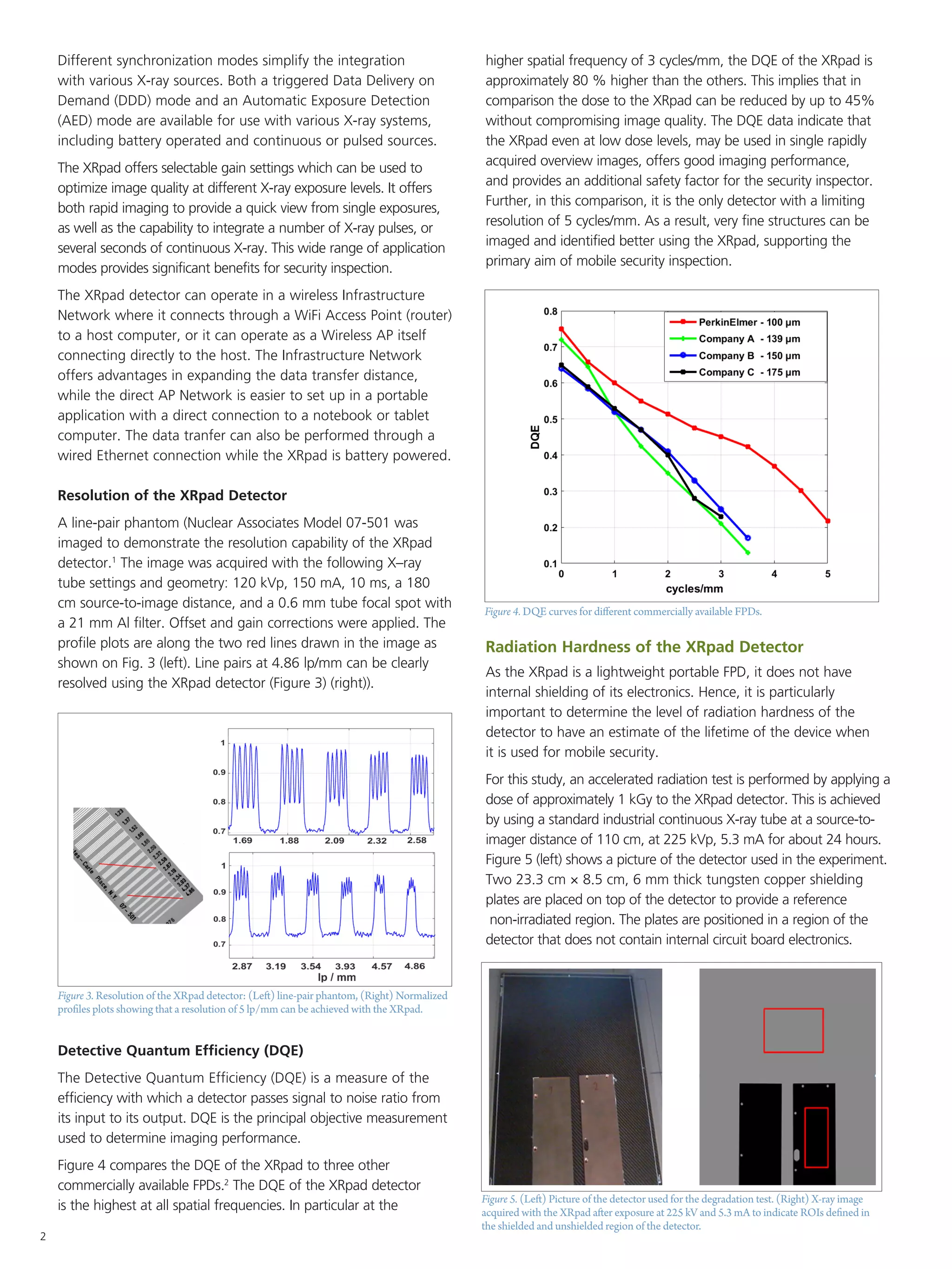PerkinElmer White Paper Evaluation of XRpad Flat Panel Detectors for Security Applications | PDF