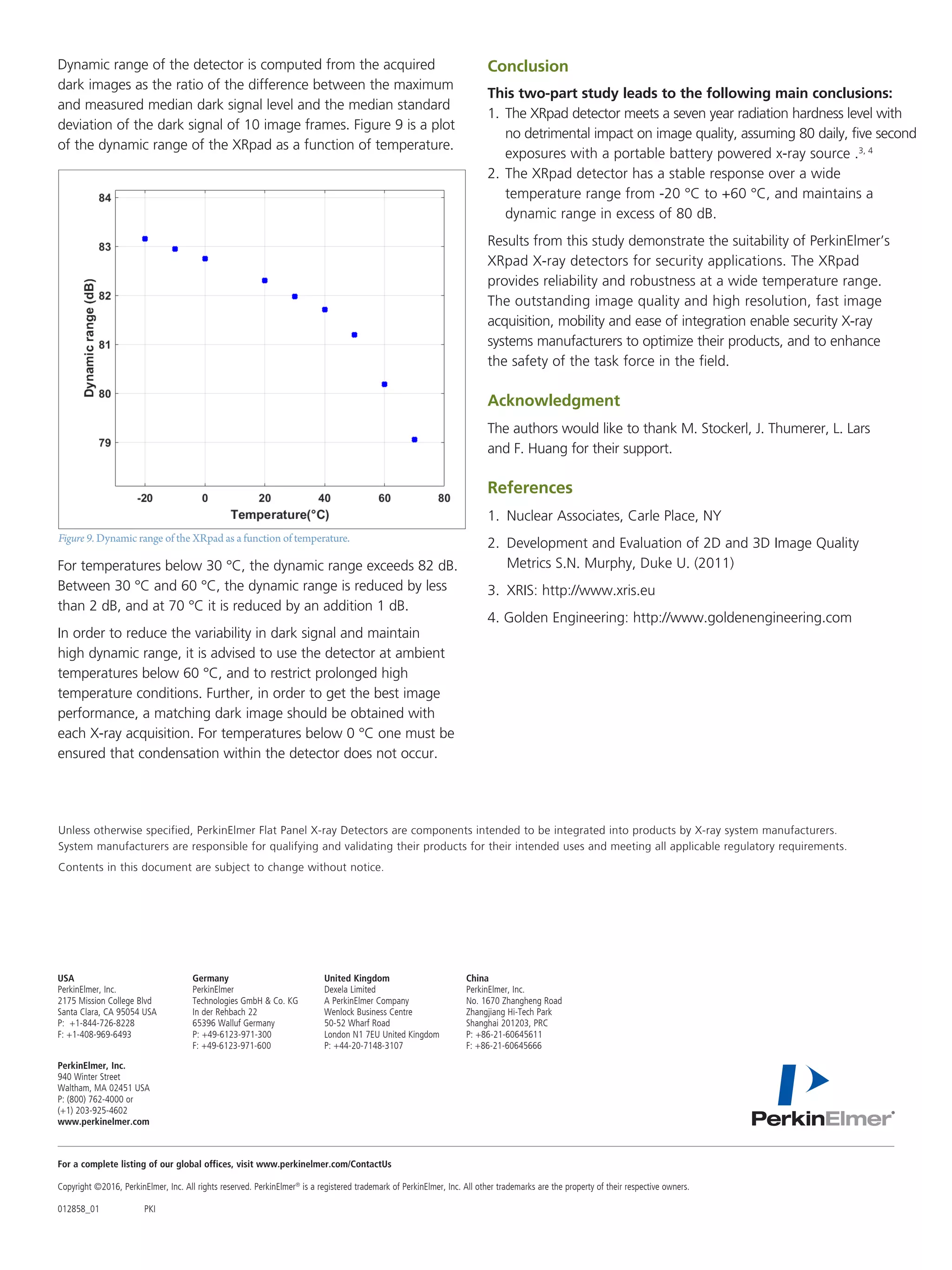 PerkinElmer White Paper Evaluation of XRpad Flat Panel Detectors for ...