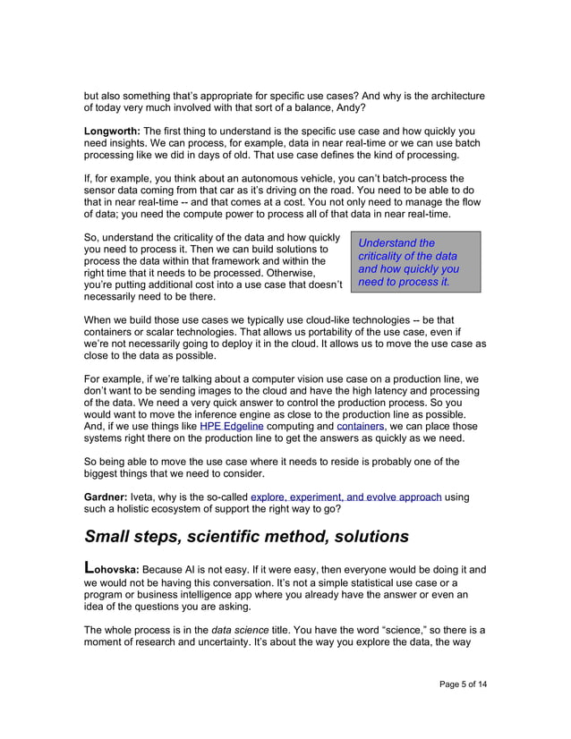 Mission Critical Use Cases Show How Analytics Architectures Usher in an Artificial Intelligence ...
