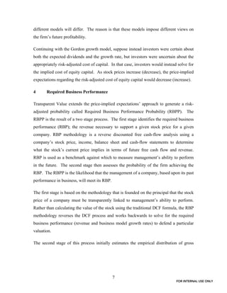 Columbia Business School - RBP Methodology | PDF