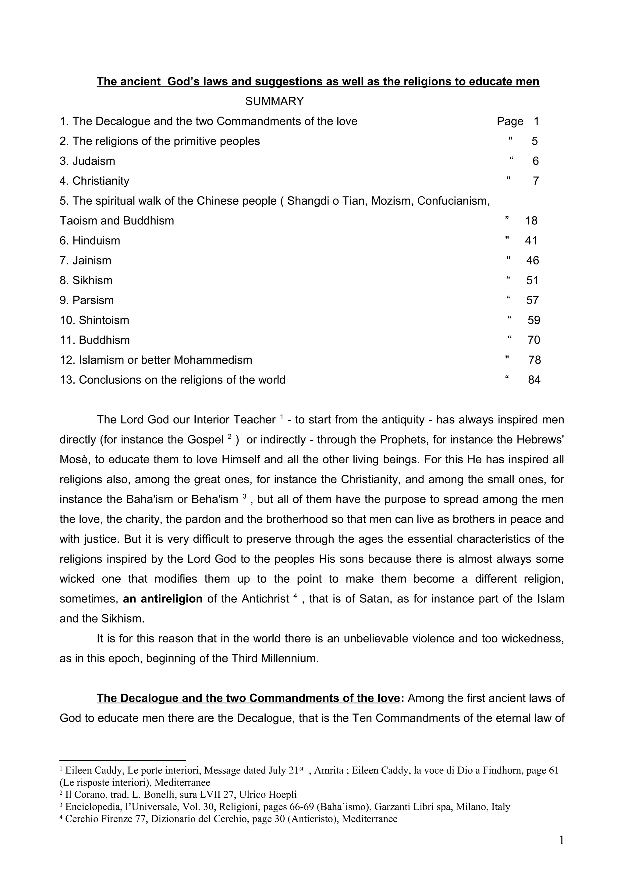 012a - The ancient God’s laws and suggestions as well as the religions ...