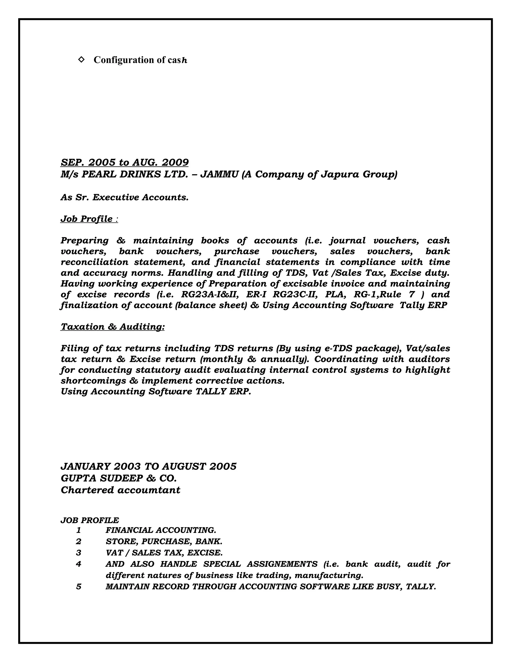 Kishore Resume 1 (1) | DOC | Credit Cards | Personal Debt