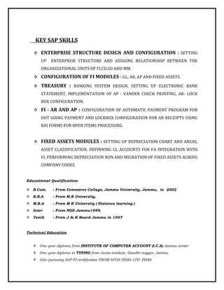 Kishore Resume 1 (1) | DOC | Credit Cards | Personal Debt