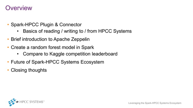 Leveraging the Spark-HPCC Ecosystem | PPT