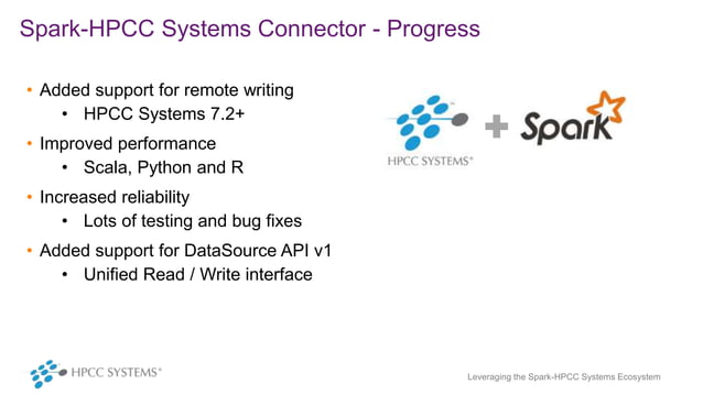 Leveraging the Spark-HPCC Ecosystem | PPT
