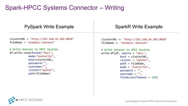 Leveraging the Spark-HPCC Ecosystem | PPT