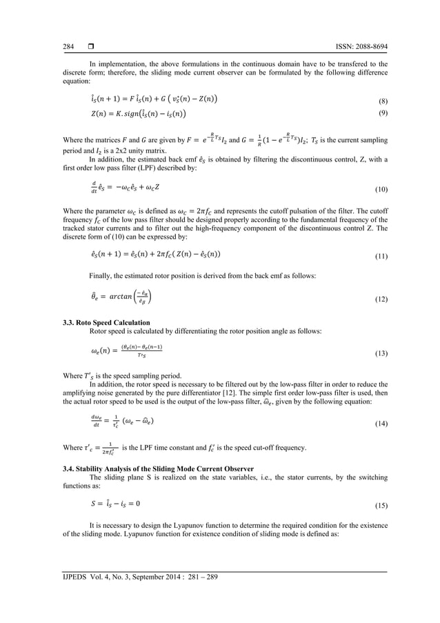Dsp Based Sensorless Speed Control Of A Permanent Magnet Synchronous Motor Using Sliding Mode