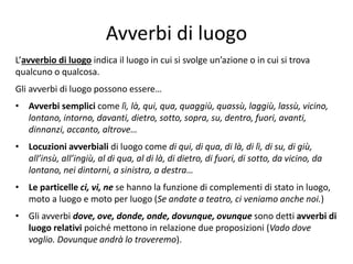 012 Morfologia e Classificazione delle Parti del Discorso Invariabili ...