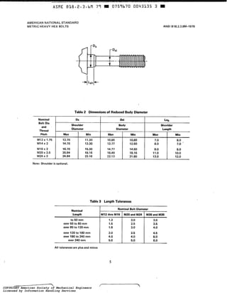 013 ansi b18.2.3.6 m (1979) metric heavy hex bolts | PDF