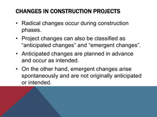 013 changes in construction projects | PPTX