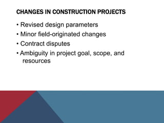 013 changes in construction projects | PPTX