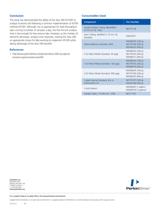 Analysis of In-Service Oils Following ASTM D5185 with the Avio 200 ICP ...