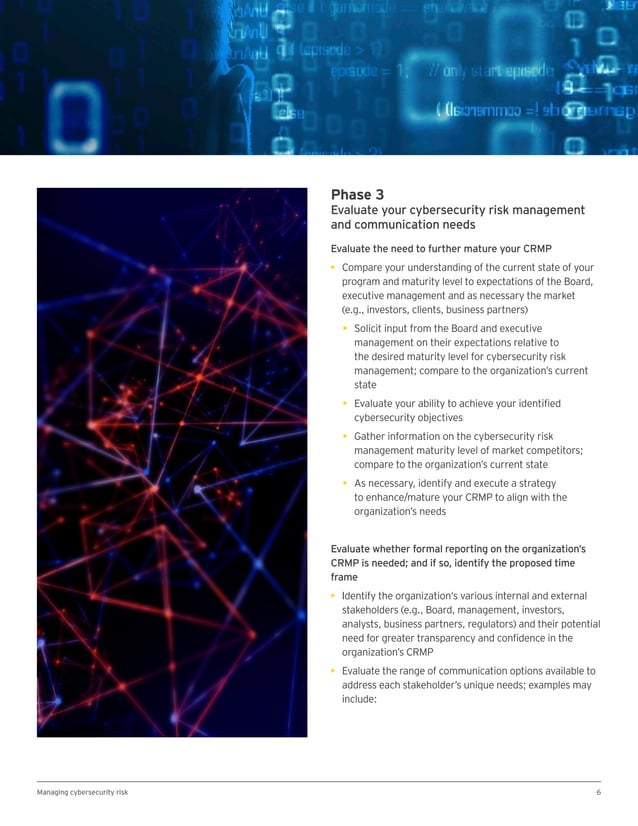 Communicating with stakeholders on cybersecurity risk-a road map for ...