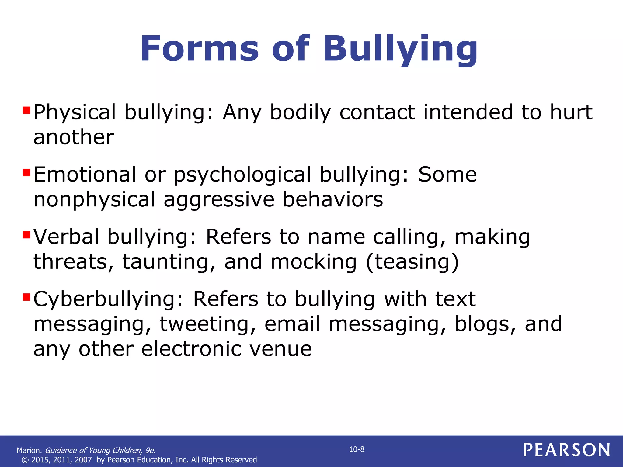 Chapter 10 Aggression & Bullying in Young Children | PPT