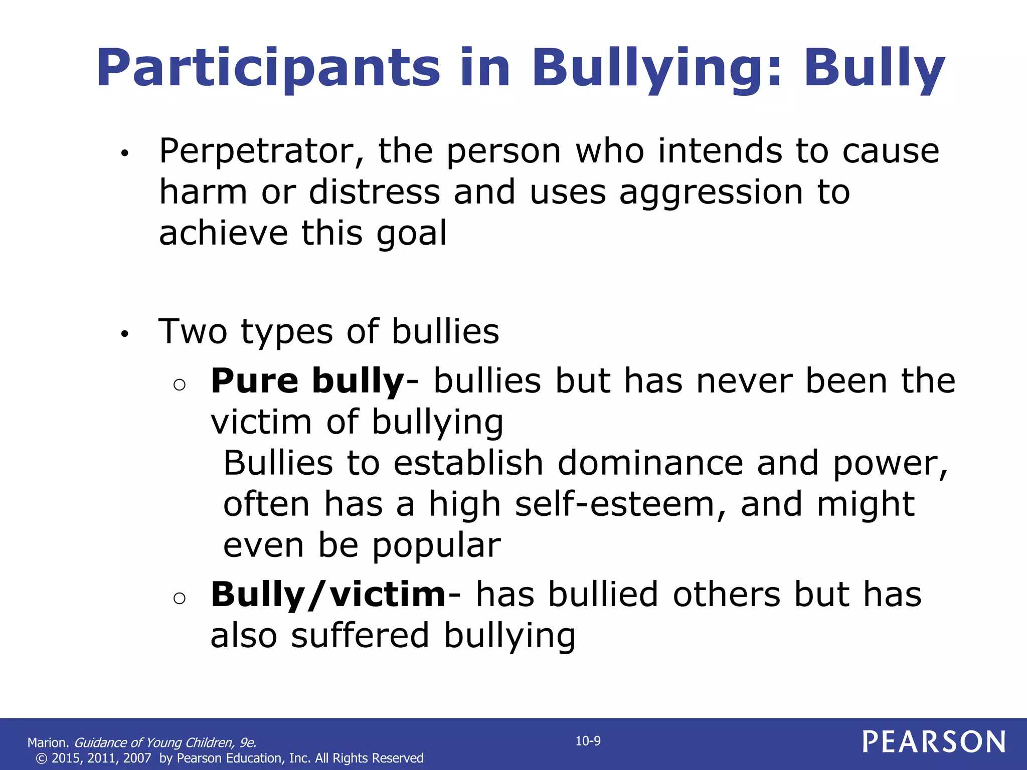 Chapter 10 Aggression & Bullying in Young Children | PPT