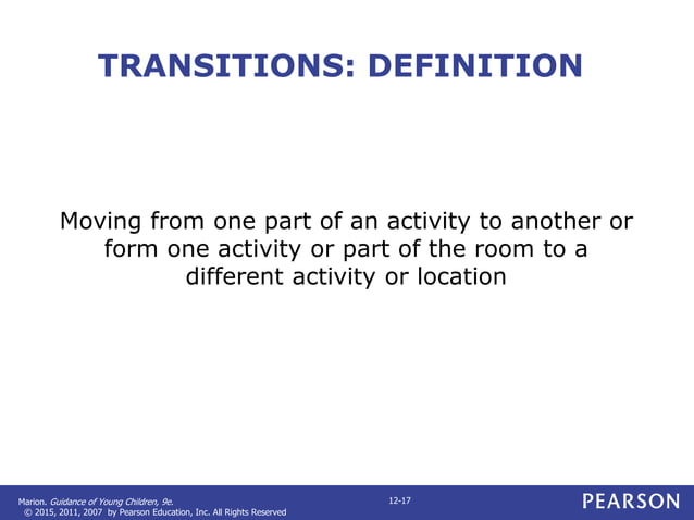 Chapter 12 Guiding Children During Routines & Transitions | PPT | Primary Education | Education