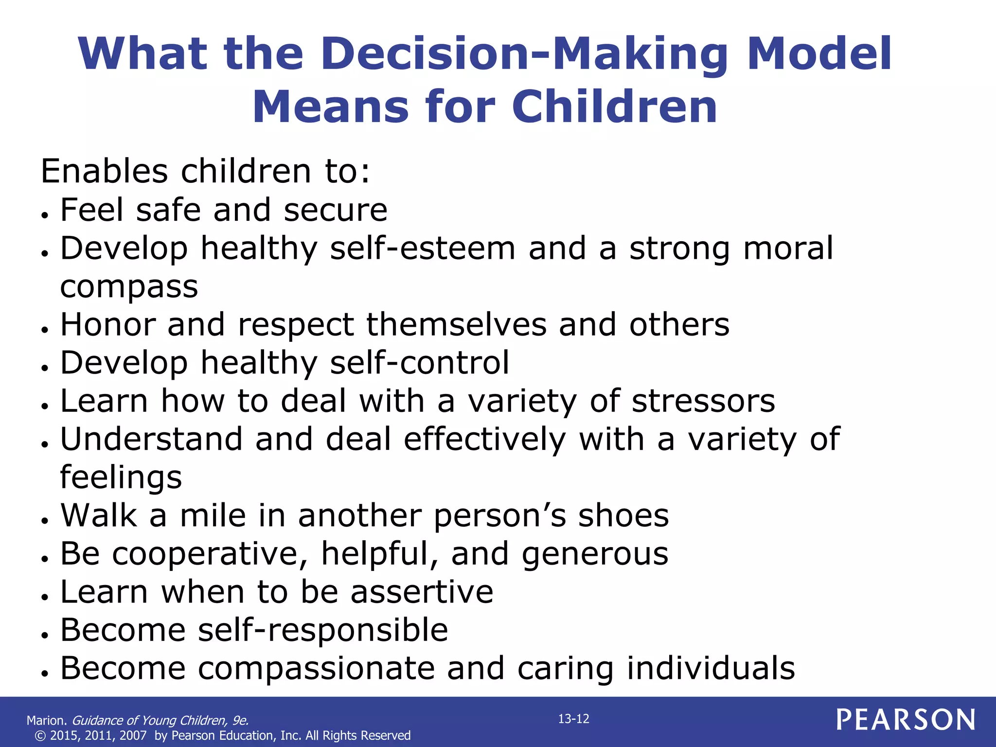 Chapter 13 Use the Decision-Making Model of Child Guidance | PPT