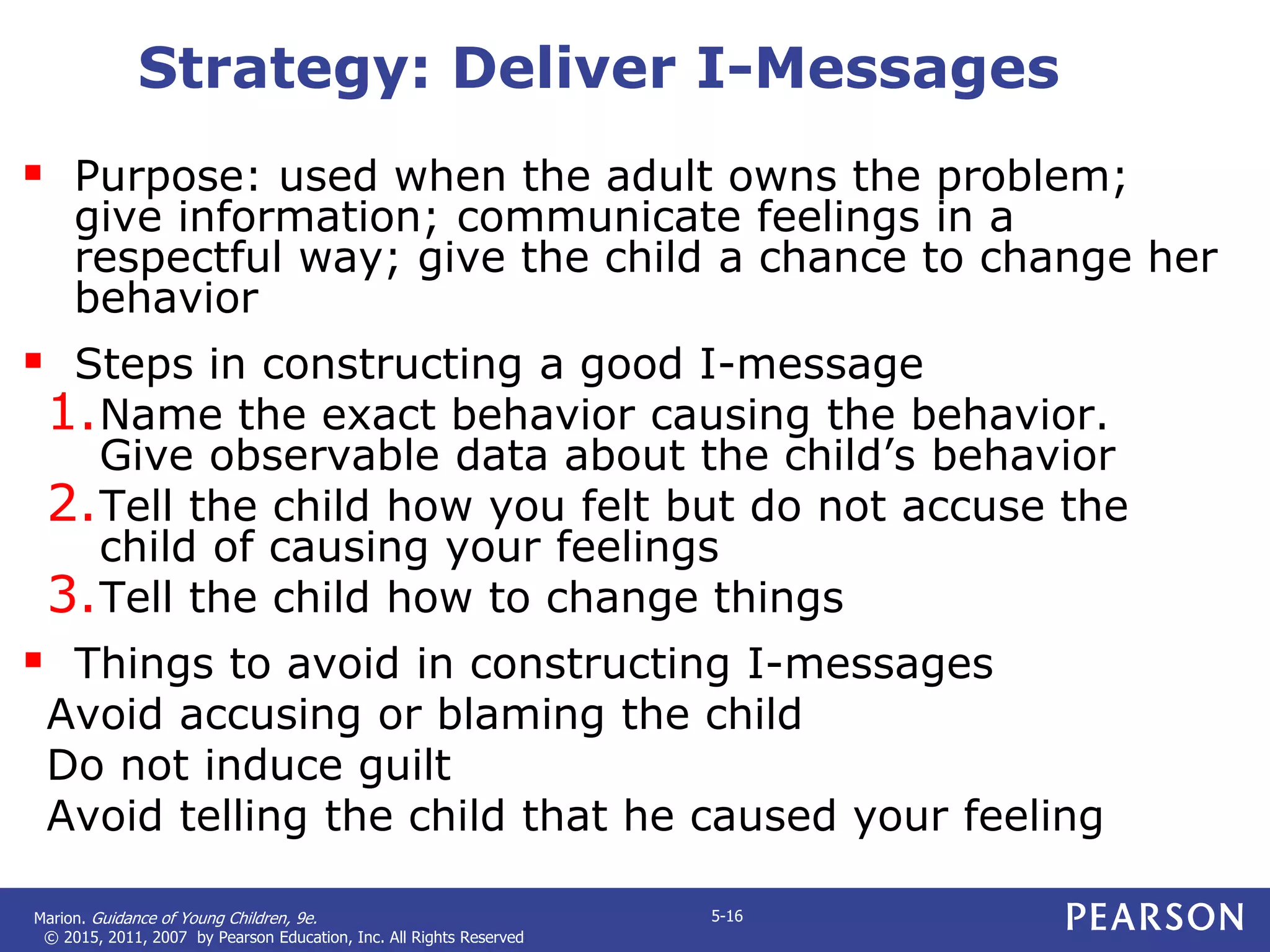 Chapter 5 Positive Guidance & Discipline Strategies: Direct Guidance | PPT