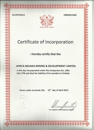 4. Ghana Cert of Inc | PDF