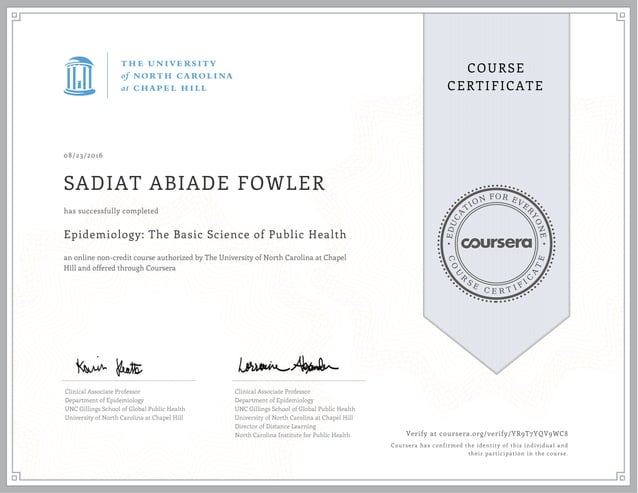 Biade's University of North Carolina- Coursera | PDF