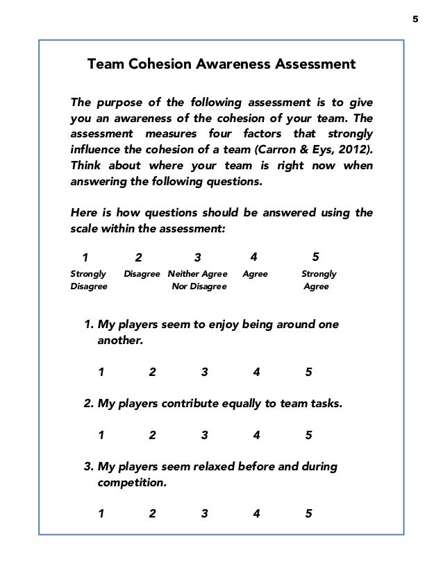 A Coach's Guide to Team Cohesion