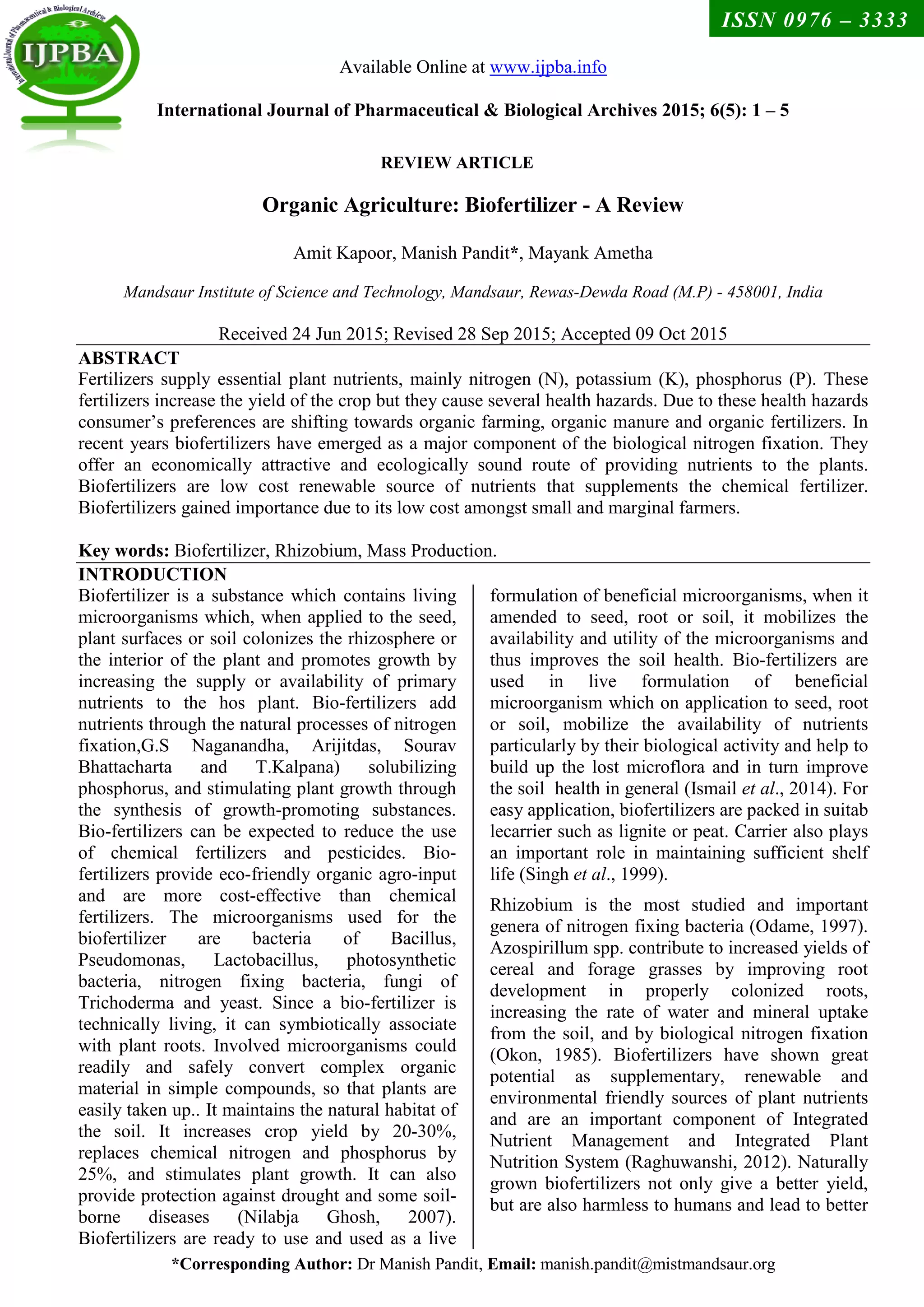 paper biofertilizer | PDF
