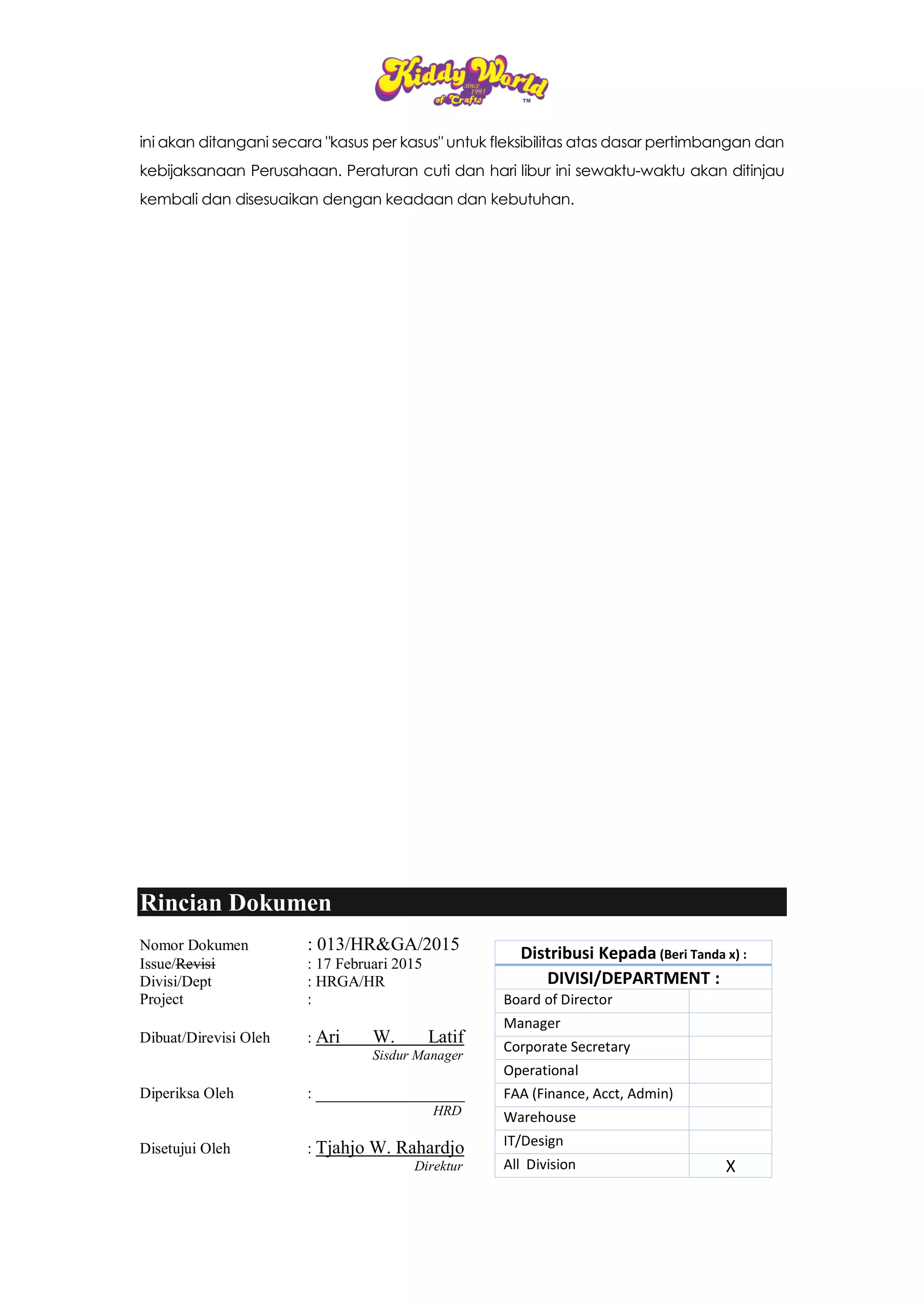 013 standard operating procedure cuti v.2 rev | PDF