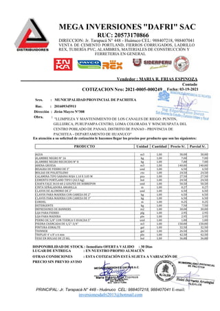 Cotizaciones De Construcciones