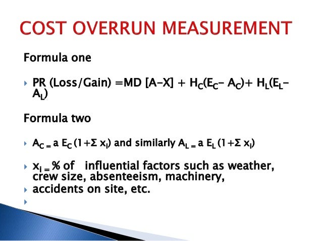 014 changes-cost overrun measurement